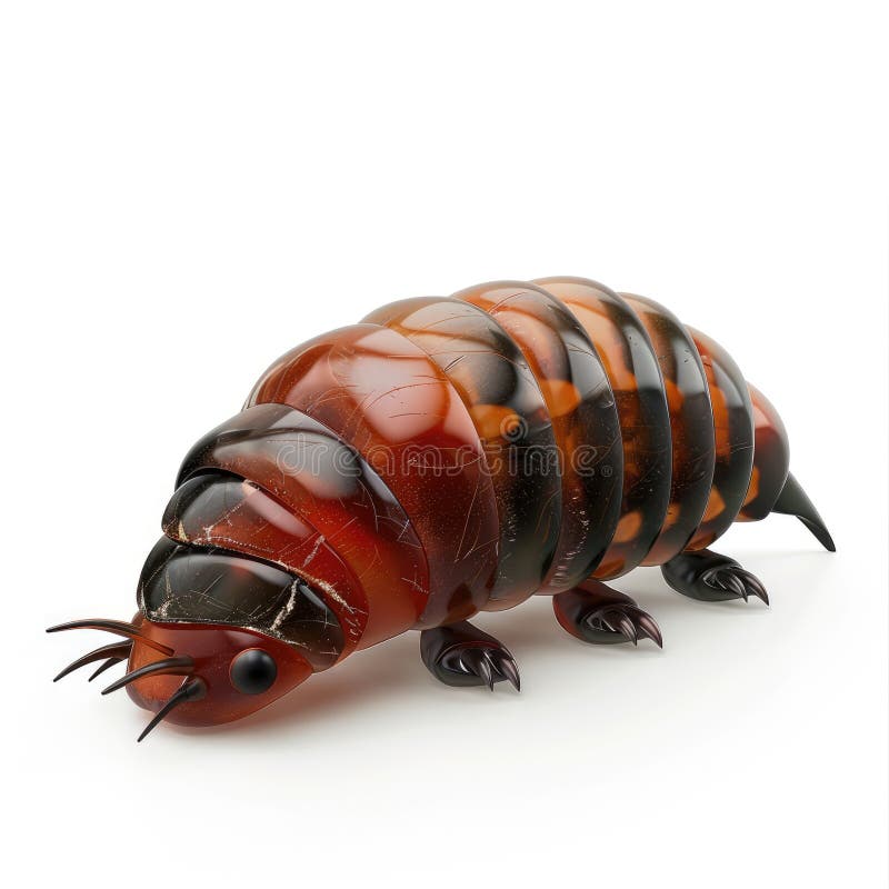 3D Render of a Realistic Pillbug, Arthropod Close-up Stock Illustration ...