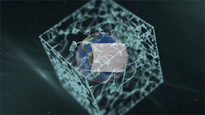 3d Render Realistic Protective Medical Face Mask Over Planet Inside ...