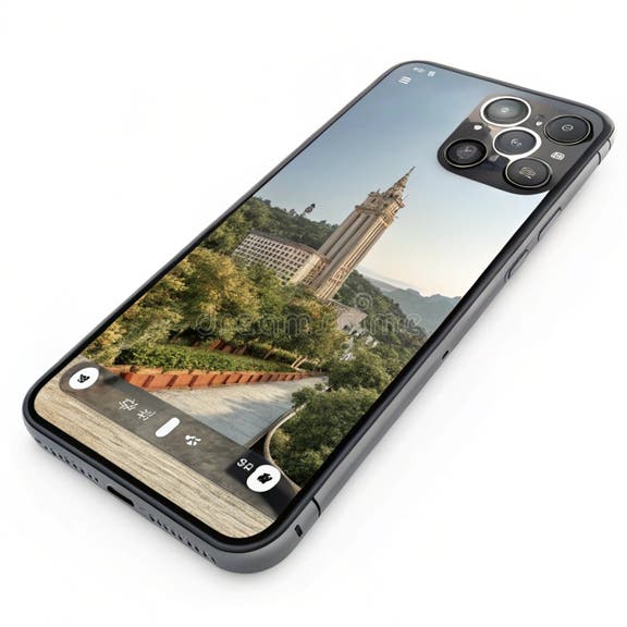 3D Render Realistic Smartphone Screen Isolated on White Background ...