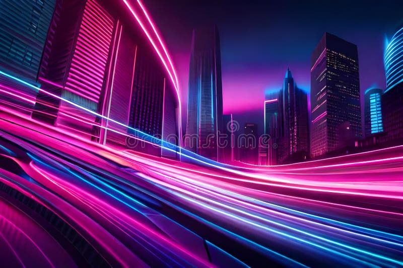 3d Render, Red Blue Wavy Neon Lines, Electronic Music Virtual Equalizer ...