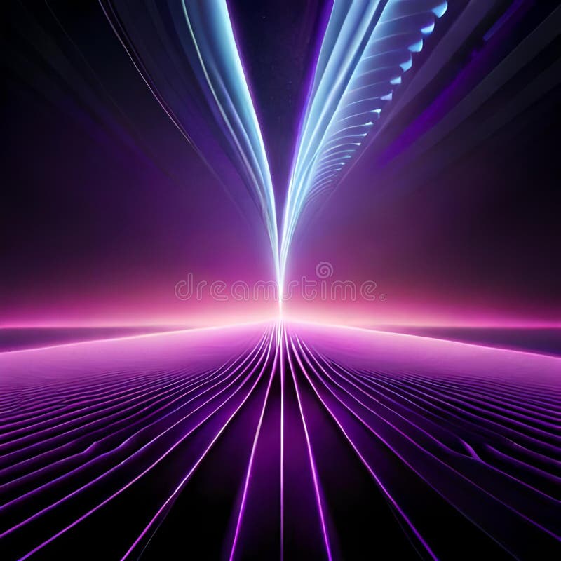 3d Render, Red Blue Wavy Neon Lines, Electronic Music Virtual Equalizer ...