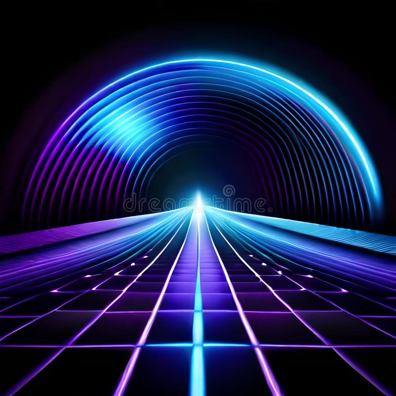 3d Render, Red Blue Wavy Neon Lines, Electronic Music Virtual Equalizer ...