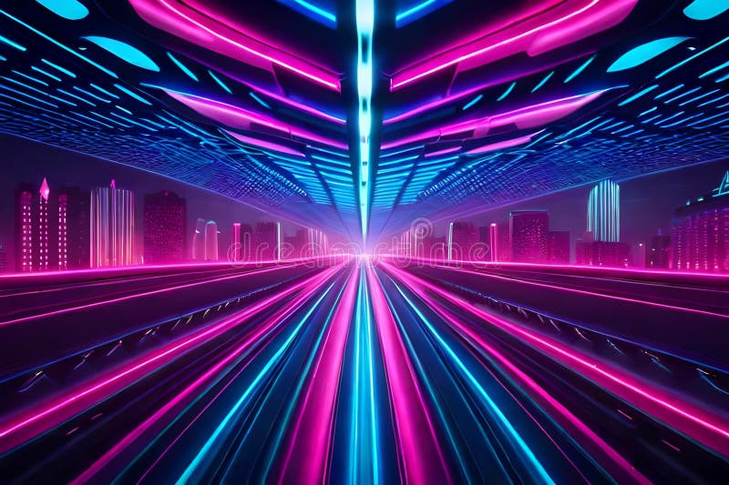 3d Render, Red Blue Wavy Neon Lines, Electronic Music Virtual Equalizer ...