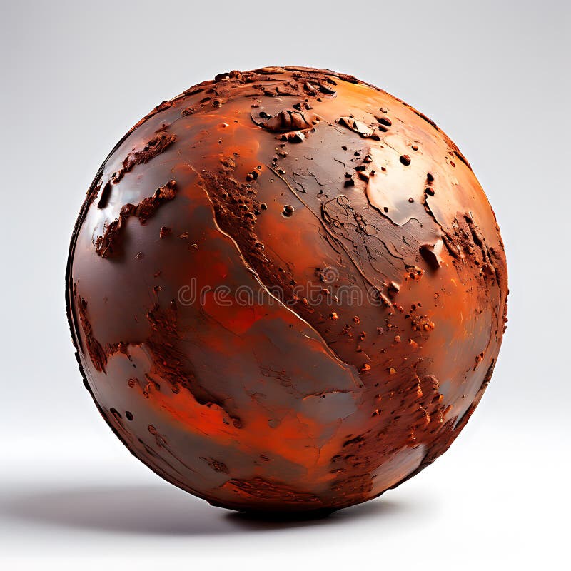 3D Render of a Red and Brown Earth-Like Planet Stock Illustration ...