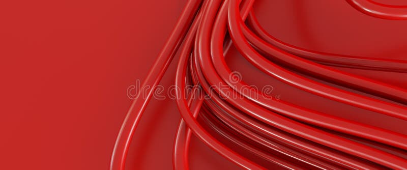 Red Cables on Red Background. Information Technology Concept Stock ...
