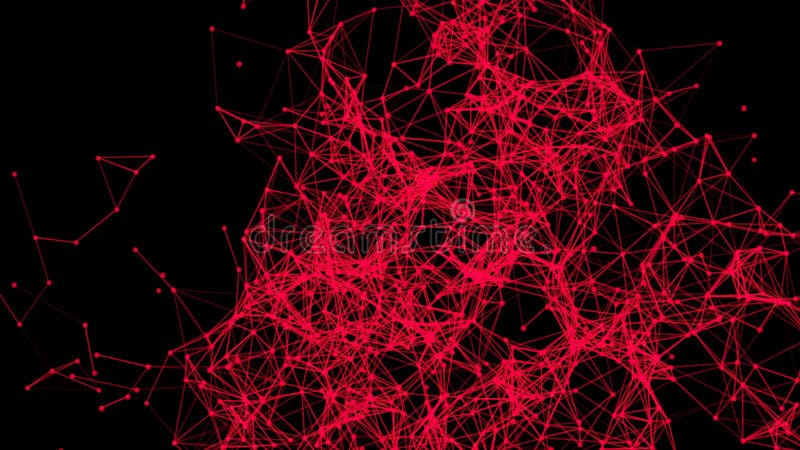 3D Render Red Dot Movement Abstract Background for Technology or ...