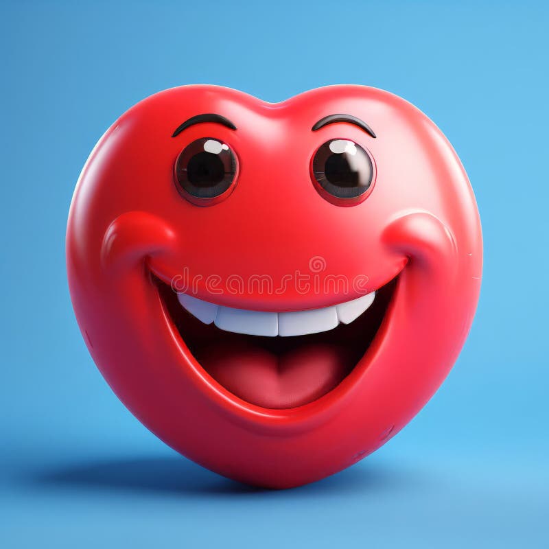3d render of red emoticon stock photo. Image of smile - 370863442