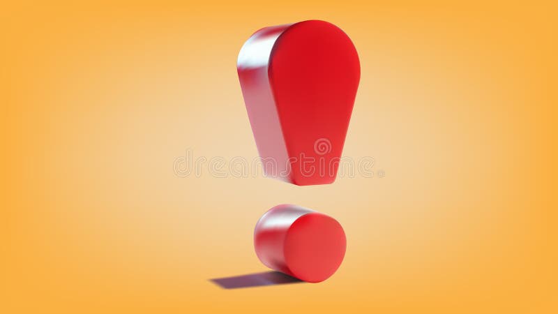3d Render Red Exclamation Mark Icon, Vector Illustration Stock Vector ...