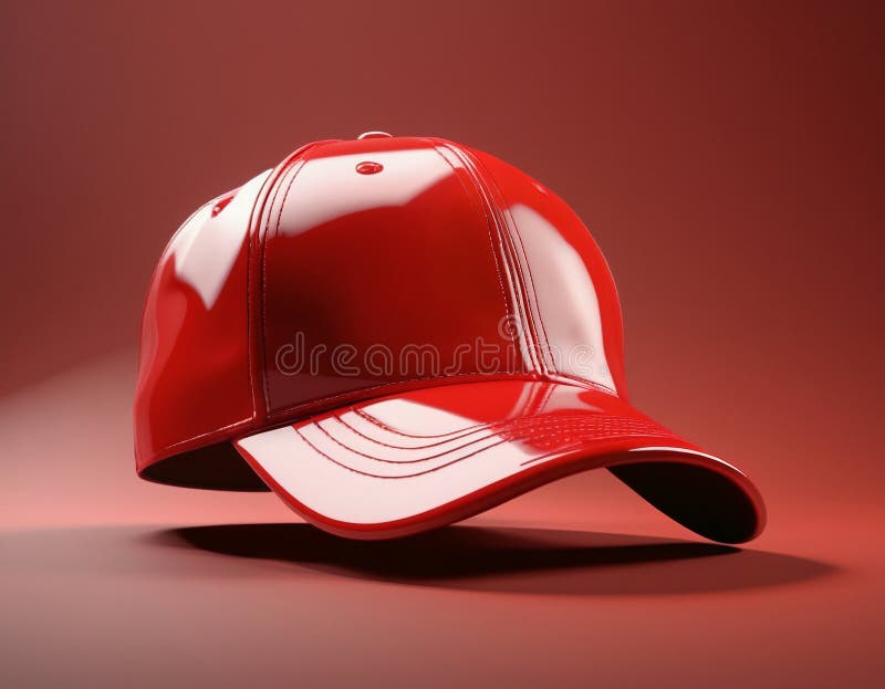 3D Render of a Red Glossy Cap Stock Illustration - Illustration of ...