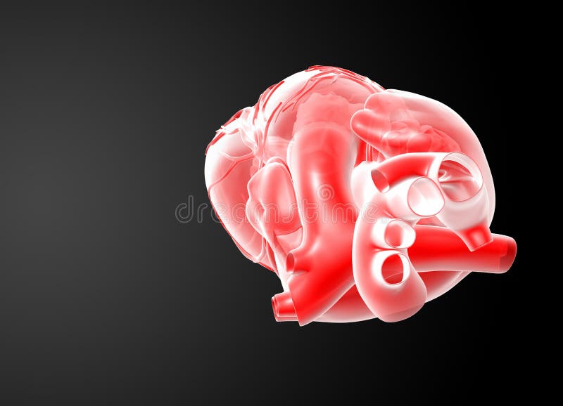 3d render Red Heart stock illustration. Illustration of healthy - 38630261