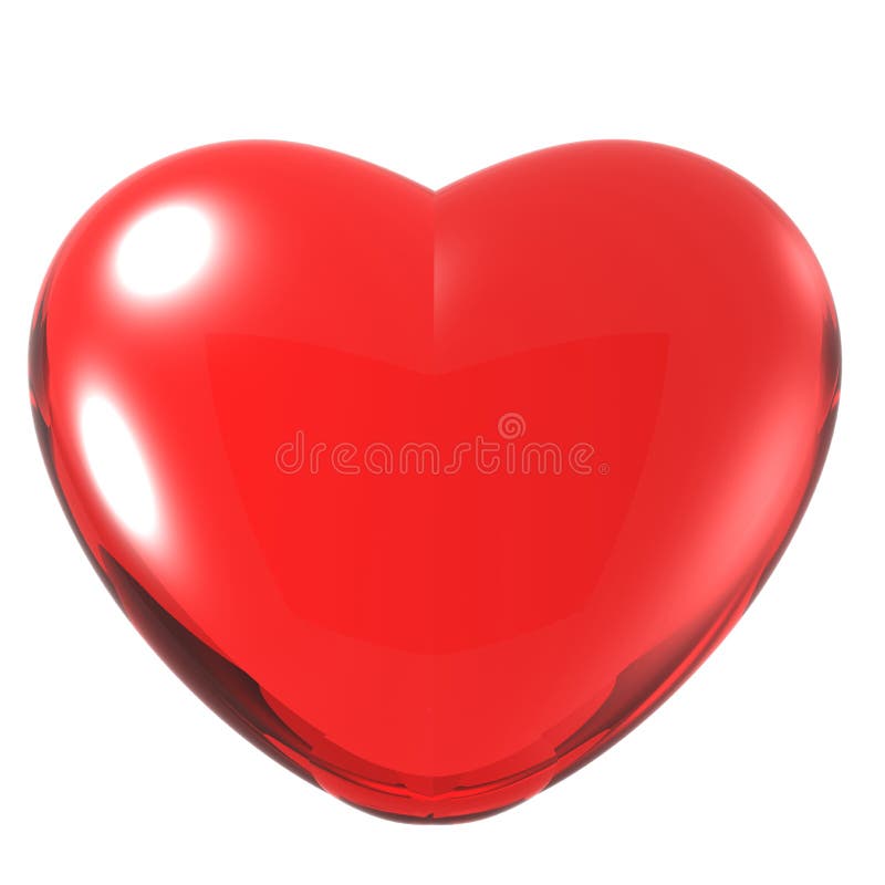 Heart. Red Heart. 3D Rendering of a Red Heart on a White Background ...