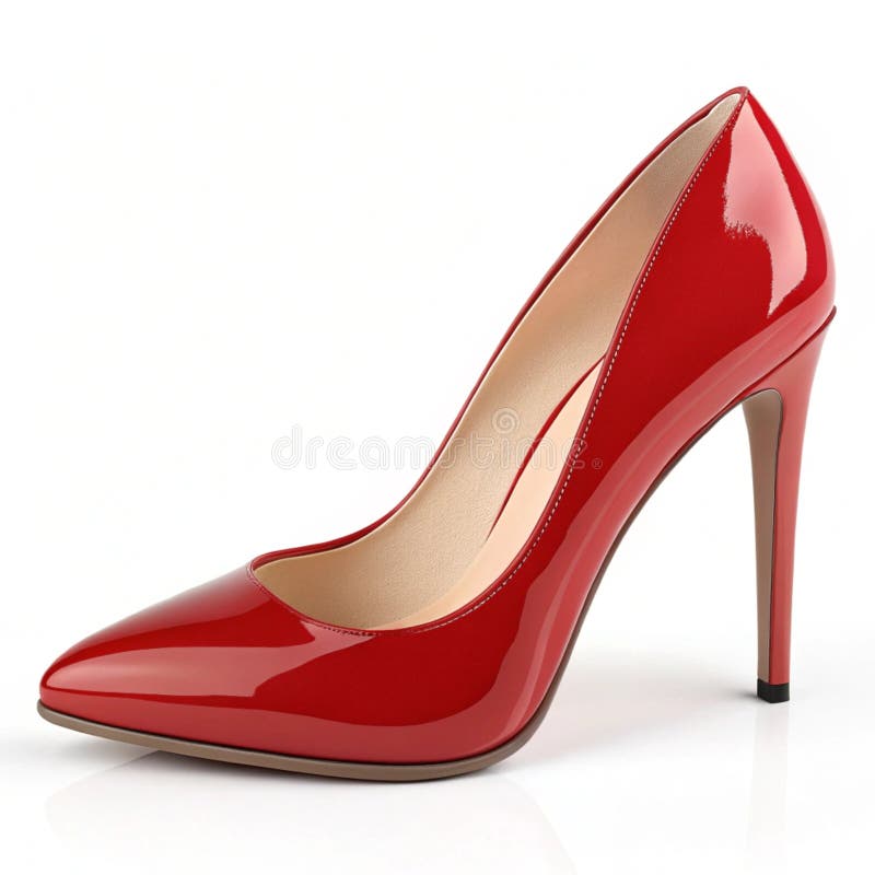3D Render of a Red High Heel Shoe Stock Illustration - Illustration of ...