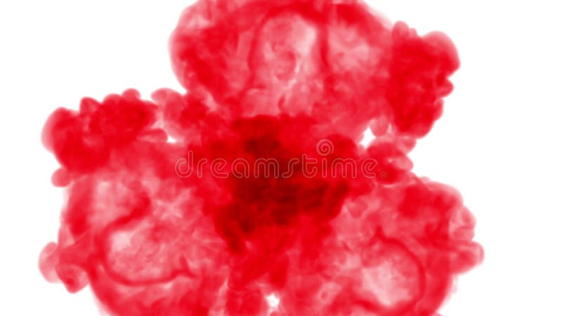 3d Render of Red Ink Dissolve in Water, Simulation of Ink Injection ...