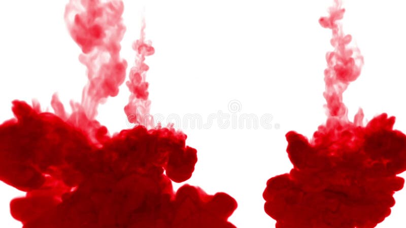 3d Render of Red Ink Dissolve in Water, Simulation of Ink Injection ...