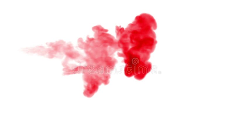 3d Render of Red Ink Dissolves in Water on White Background with Luma ...