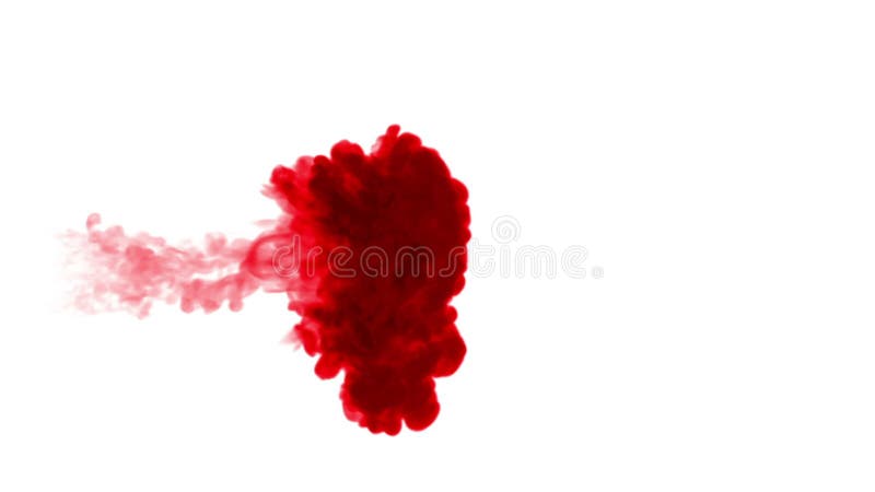 3d Render of Red Ink Dissolves in Water on White Background with Luma ...