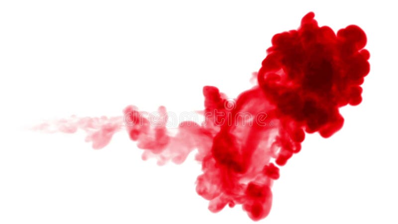 3d Render of Red Ink Dissolves in Water on White Background with Luma ...