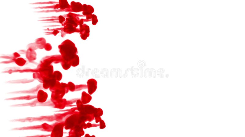 3d Render of Red Ink Injection Dissolves and Spread in Water on White ...