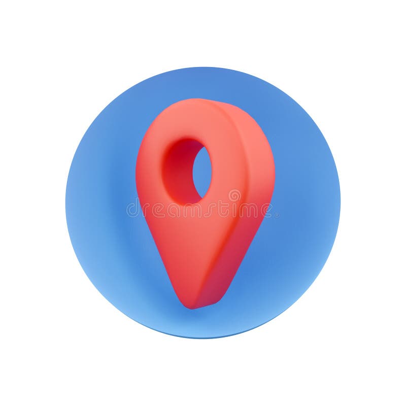 3D Render Red Map Pin Icon with on White Background. Red 3d Pin ...