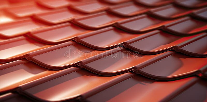 3D Render of a Red Metal Roof Stock Illustration - Illustration of ...
