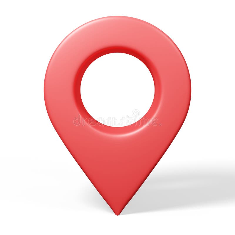3D Render Red Pin Map Location Pointer Icon Stock Illustration ...