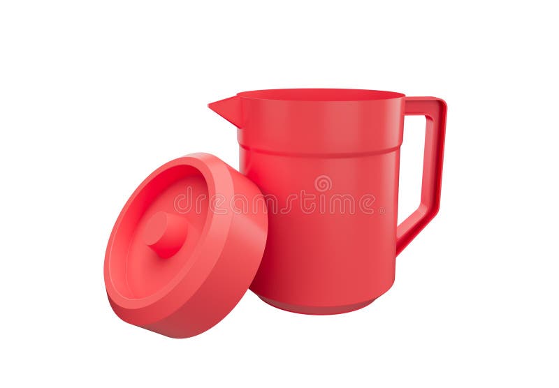 3d Render Red Pitcher or Milk Jug. Drinks and Beverages Jug, Minimal ...
