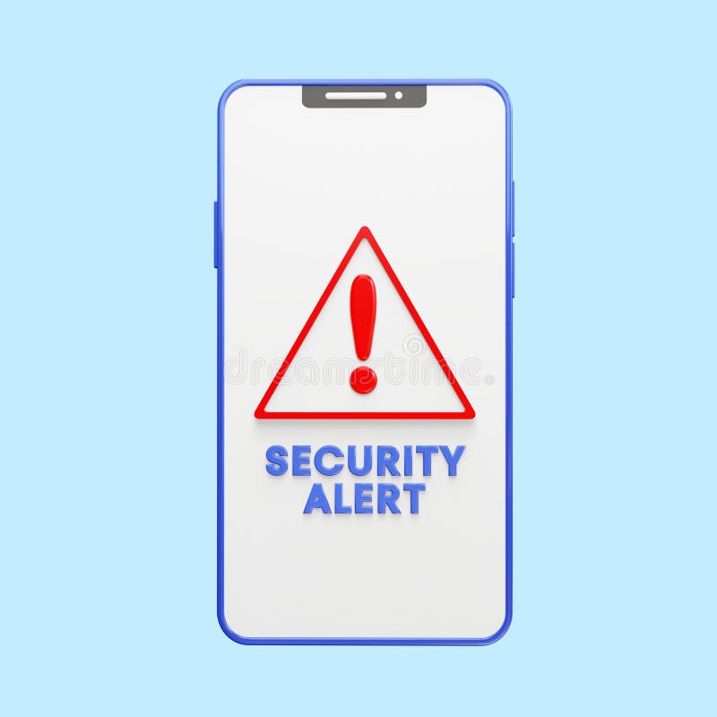 3D Render of a Red Security Alert Stock Illustration - Illustration of ...