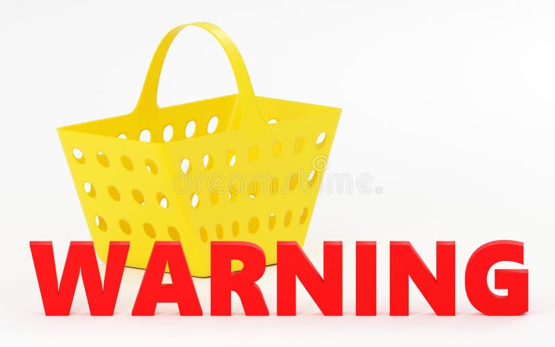 3d Render Red Sign Warning and Grey Background. Simple Minimalism ...