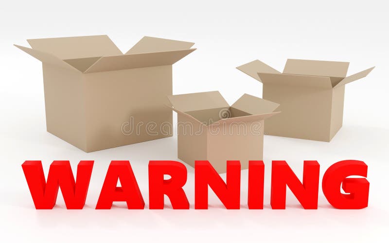 3d Render Red Sign Warning and Grey Background. Simple Minimalism ...