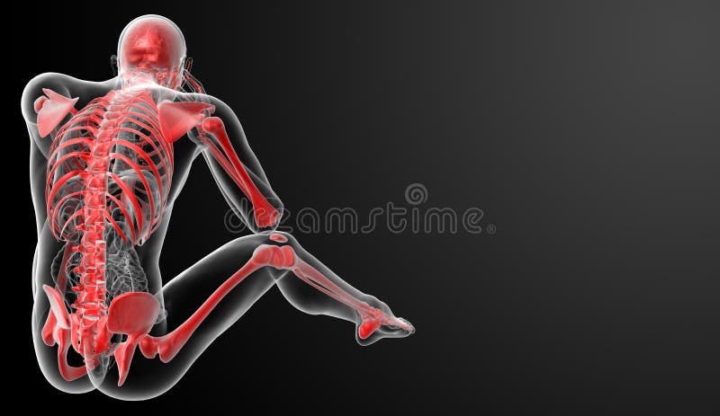 3d render Red skeleton stock illustration. Illustration of graphic ...