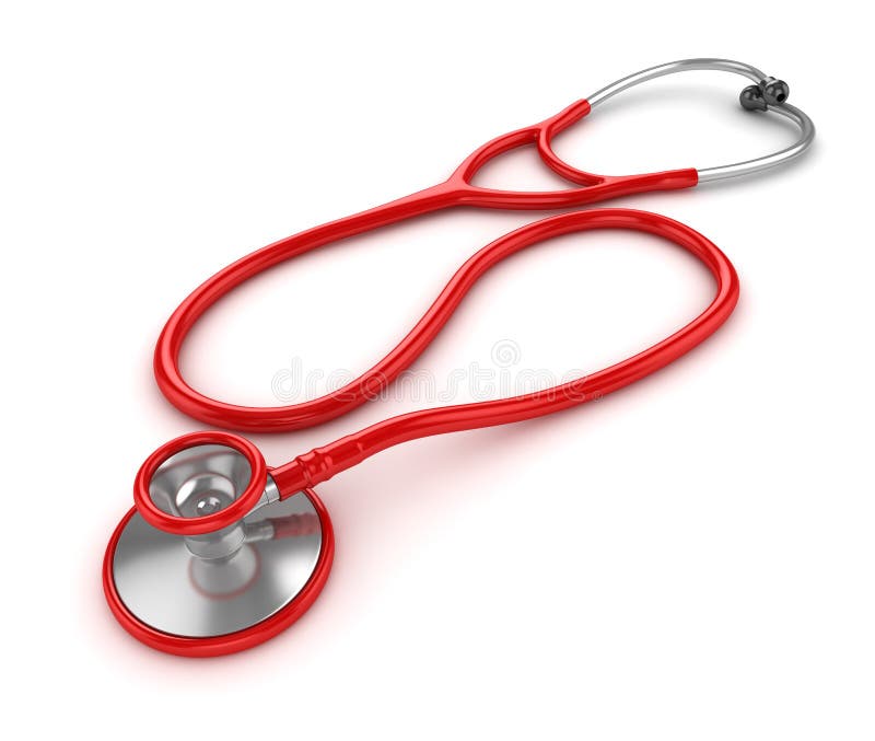 3d Render of Red Stethoscope Stock Illustration - Illustration of ...