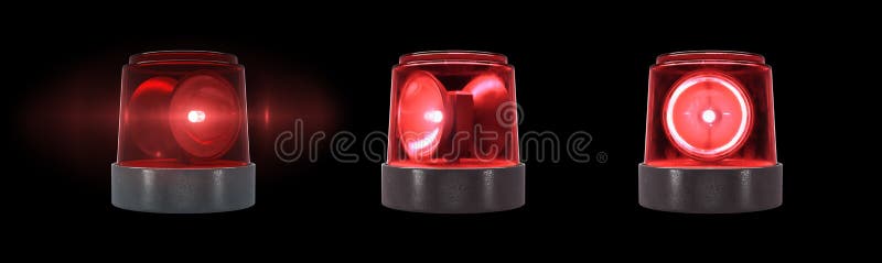 3d Render Red Warning Light with Flare on a Black Background Stock ...