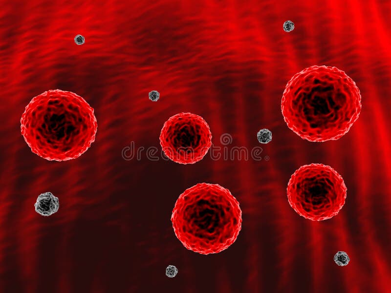 3d Render of Red and White Biological Cells Stock Illustration ...