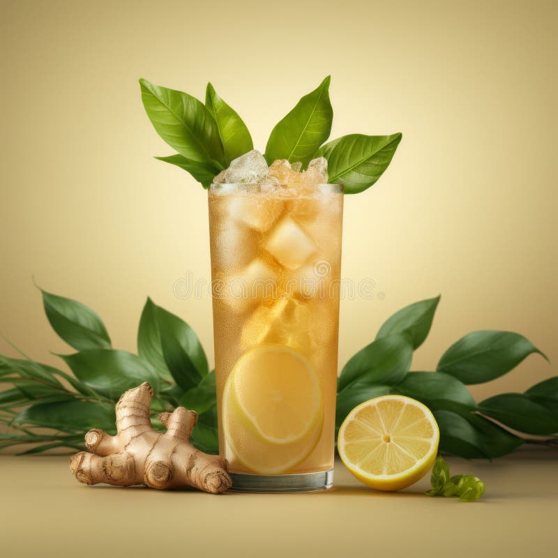 3d Render Ginger Beer on Light Background Stock Illustration ...