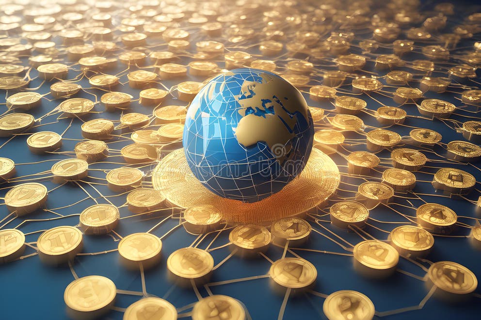 3d Render Representation of Earth with Big Data Stock Illustration ...