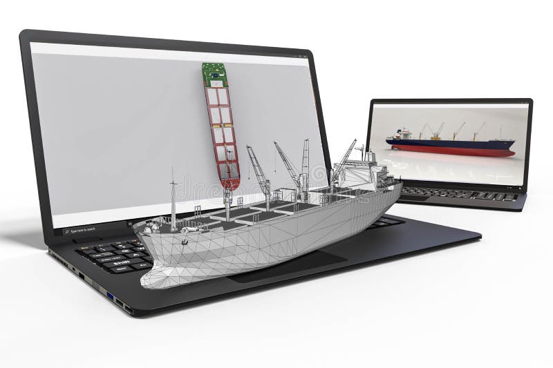 Development of a Ship Vessel Stock Illustration - Illustration of ...