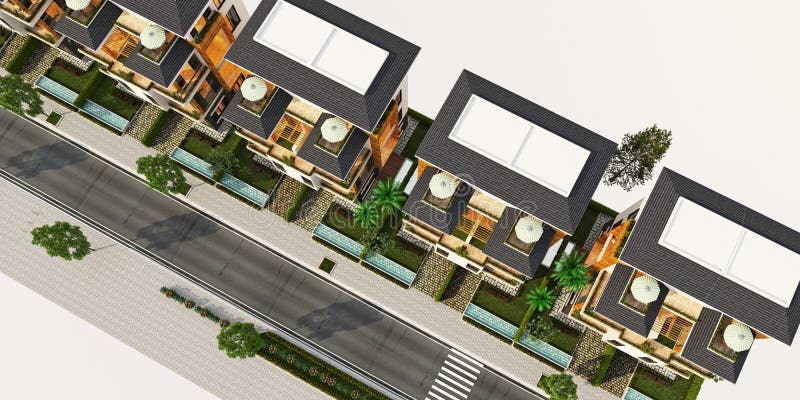 3d Render of Residential Buildings Stock Illustration - Illustration of ...