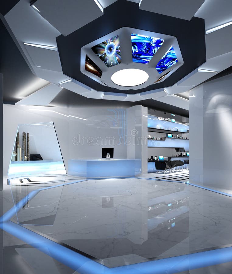 3d render of retail shop stock illustration. Illustration of connection ...