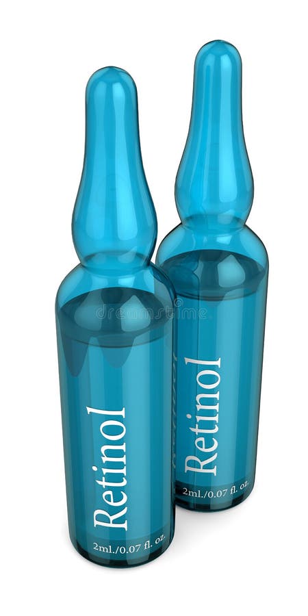 3d Render of Retinol Bottles with Dropper Over White Stock Illustration ...