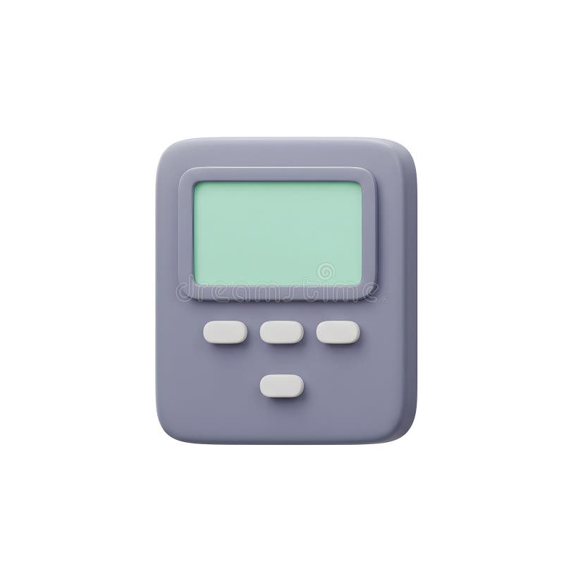 3D Render of a Retro Style Digital Device with Buttons and Screen Stock ...