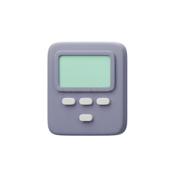3D Render of a Retro Style Digital Device with Buttons and Screen Stock ...