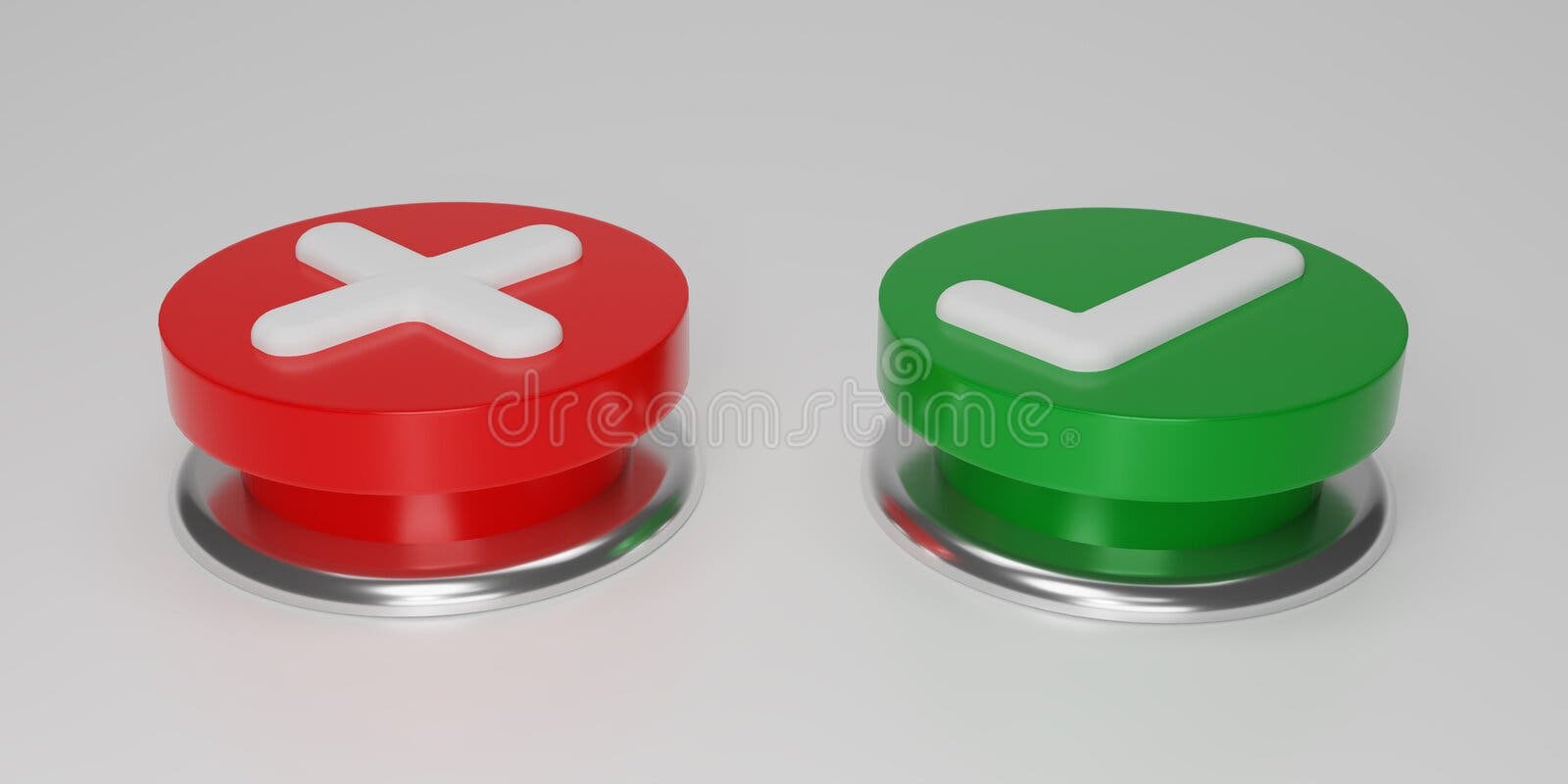 Set of 3D Checkmark and X Mark Icon Set. Blue and Orange Checkmark ...