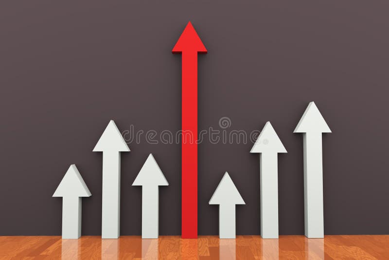 3d Render of Rising Leading Arrow Stock Illustration - Illustration of ...