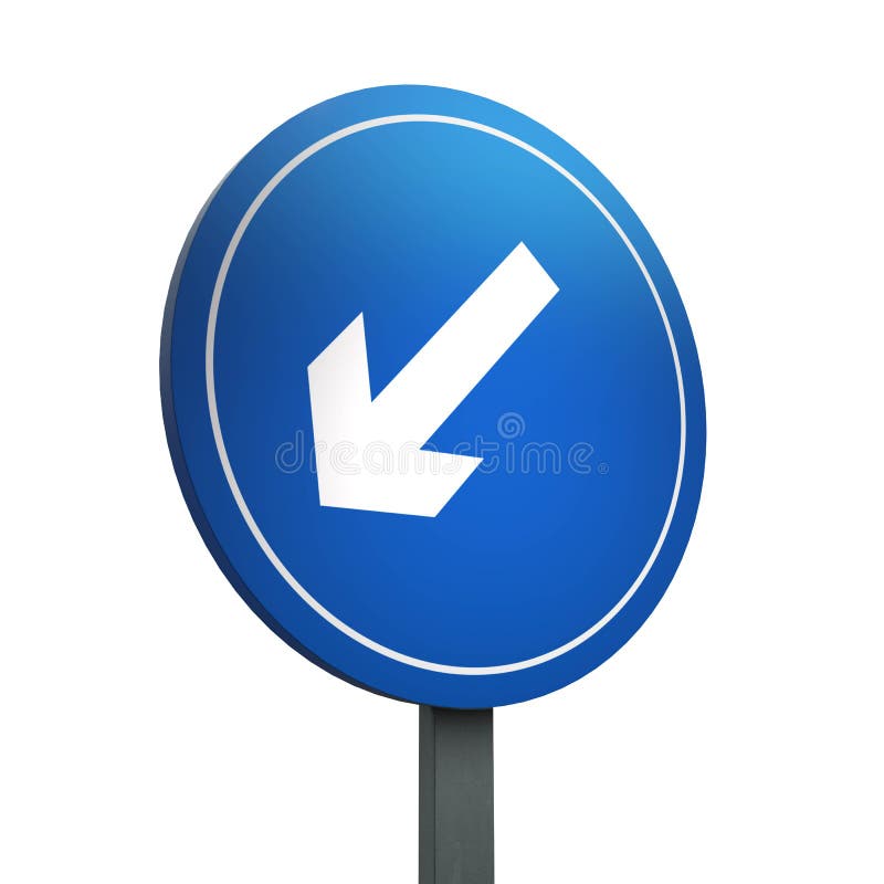 3D Render Road Sign of Keep Left Isolated on a White Background Stock ...