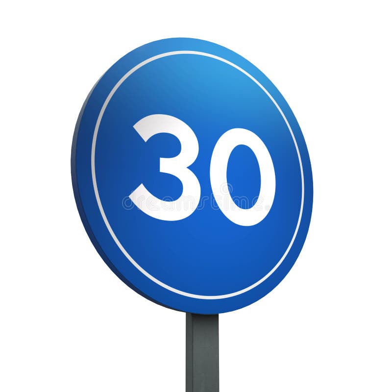 3D Render Road Sign of Minimum Speed Isolated on a White Background ...