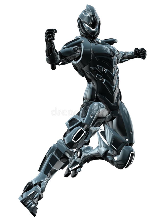 3D render of a robot stock illustration. Illustration of robotic ...