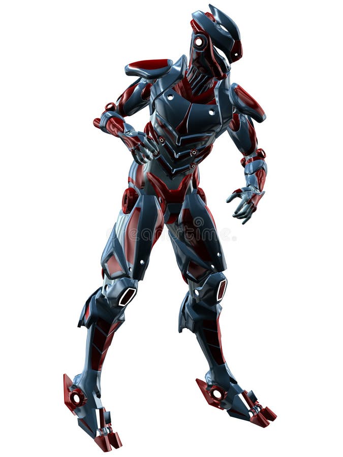 Robot with Blank Screen Mobile Phone Stock Illustration - Illustration ...