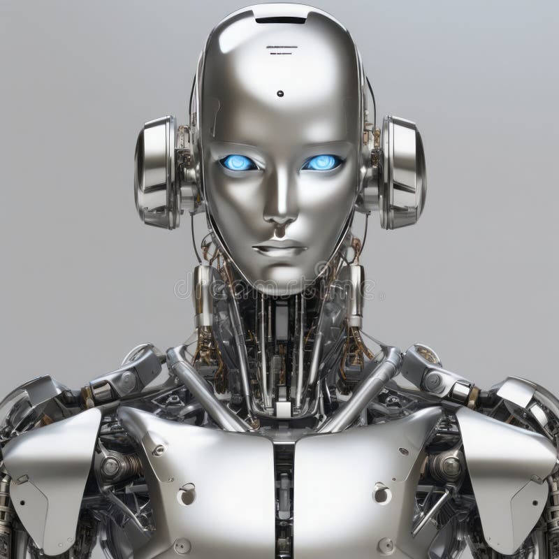 3d Render of Robot Face 3d Render of Robot Face Cyborg Robot Face ...