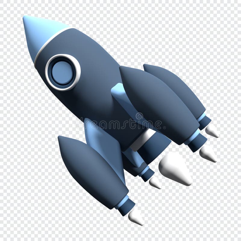 3d Render Rocket Cartoon. 3d Space Rocket Icon. Spaceship Icon. 3d ...