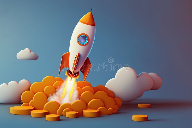 3D Render of Rocket, Success Concept. AI Generated Stock Illustration ...